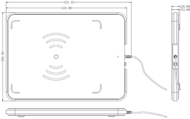 Desktop UHF RFID Reader Writer USB Interface With Antenna RF Power 1 ...