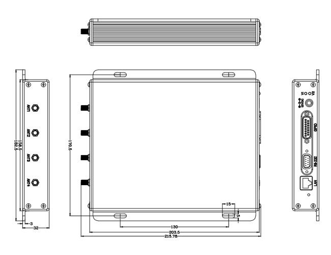 Adjustable RF Power 1 - 8W HF Passive RFID Readers , Long Range RFID ...