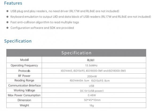 NFC Smart Card Reader Writer 13.56MHZ NFC RFID Reader