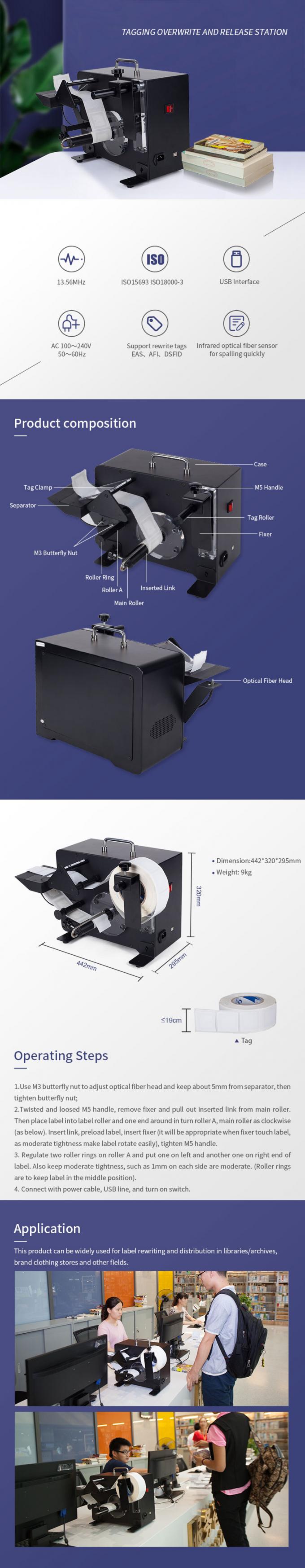 13.56MHz Smart Library RFID Reader With Easy Configuration For Barcode ...