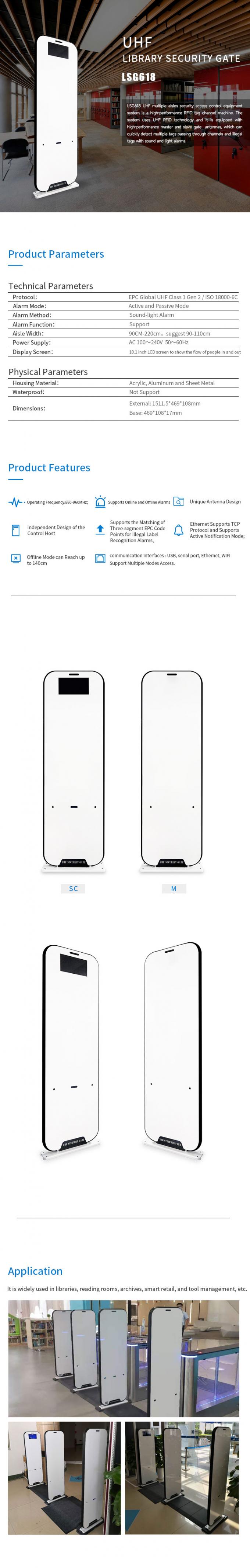 UHF RFID Security Gate Reader Library RFID Anti -Theft System ISO 18000 ...